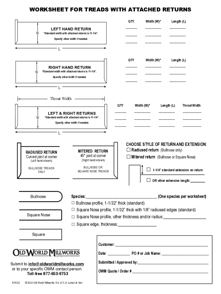 Fillable Online Attached Tread Return Worksheet Fax Email Print - pdfFiller