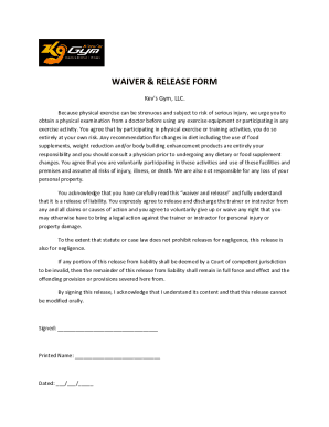 Fillable Online WAIVER & RELEASE FORM Fax Email Print - pdfFiller