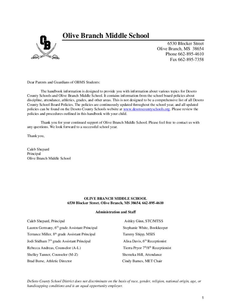 Fillable Online Fillable Online images pcmac Olive Branch Middle School Fax Email Print - pdfFiller