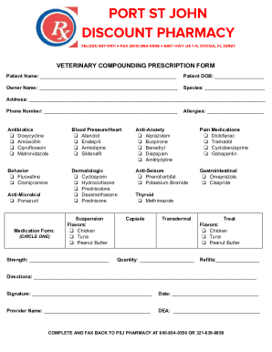 Fillable Online Veterinary Compounding in Maryland Fax Email Print ...