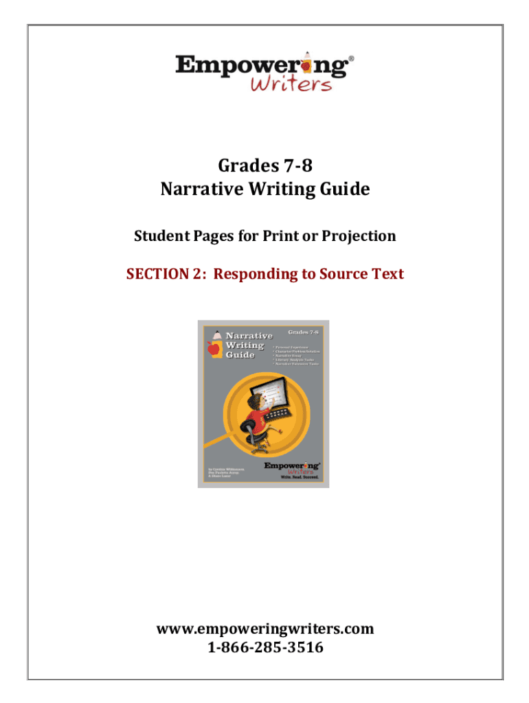 Fillable Online Grade 4 Narrative Writing Guide Fax Email Print - pdfFiller