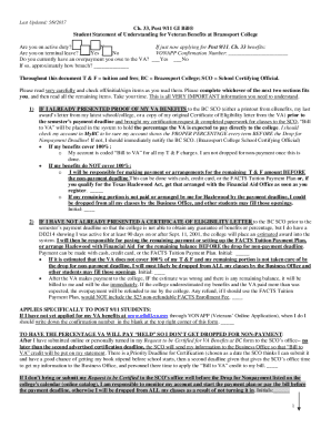 Fillable Online Ch. 33, Post 9/11 GI Bill Student Statement of ... Fax ...