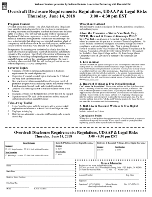 Fillable Online Overdraft Disclosure Requirements: Regulations, UDAAP ...