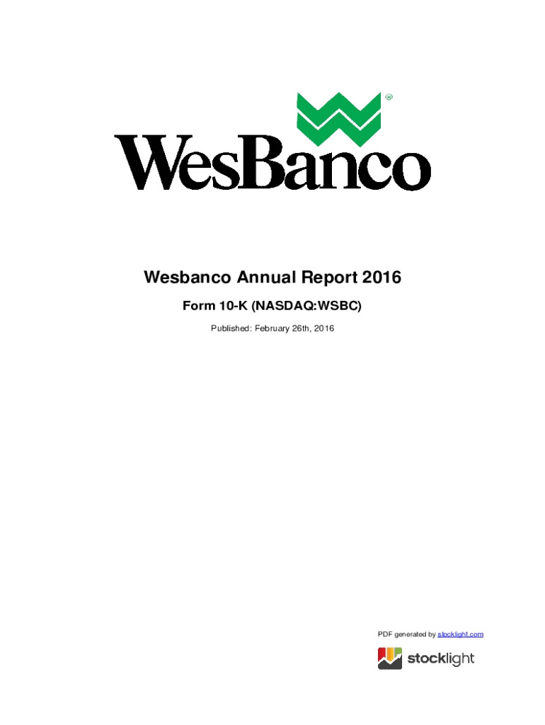 Fillable Online WSBC SEC Filings - Wesbanco, Inc. - Annual Report ...