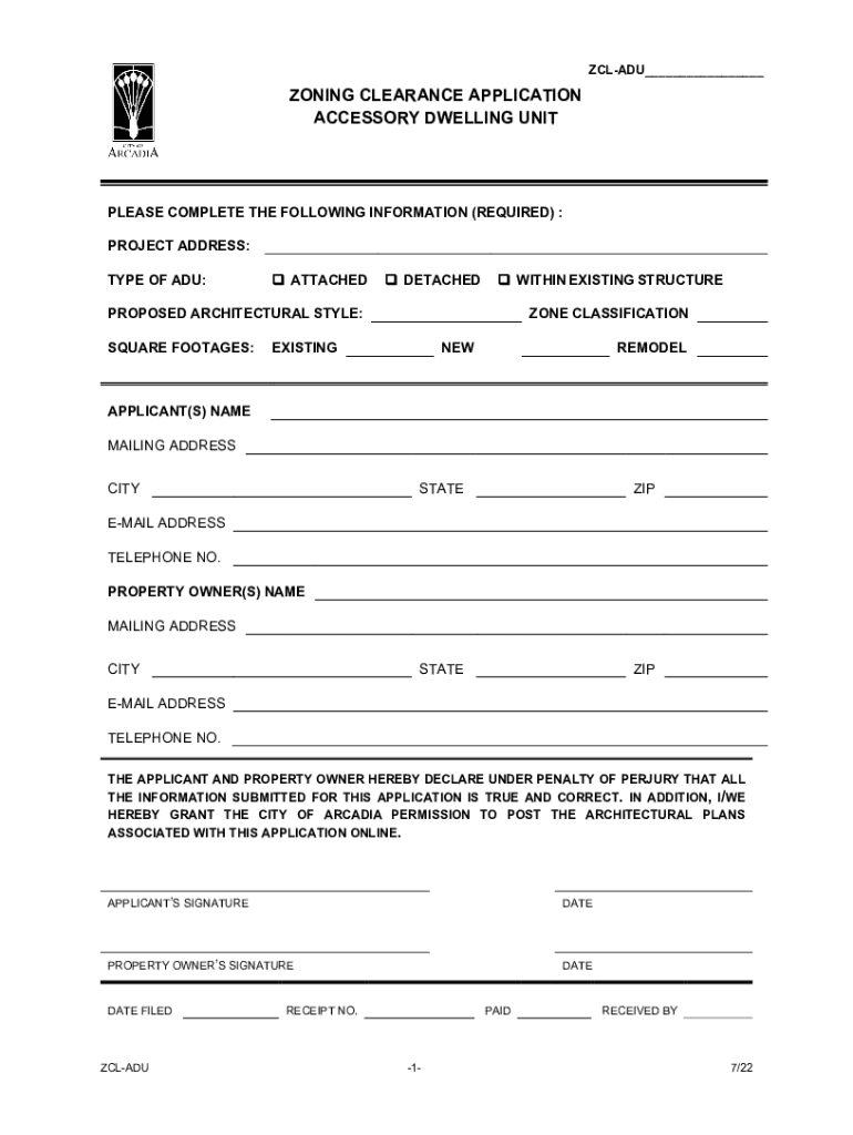 Fillable Online Cdd 0009 Accessory Dwelling Unit Application Form