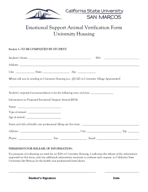 Fillable Online Emotional-Support-Animal-Accommodation-Request-Form ... Fax Email Print - pdfFiller