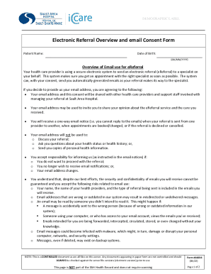 Fillable Online Electronic Referral Overview and Email Consent Form Fax ...