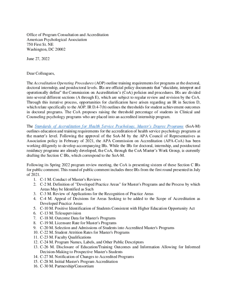 Fillable Online Policies and Procedures - APA Accreditation Fax Email ...