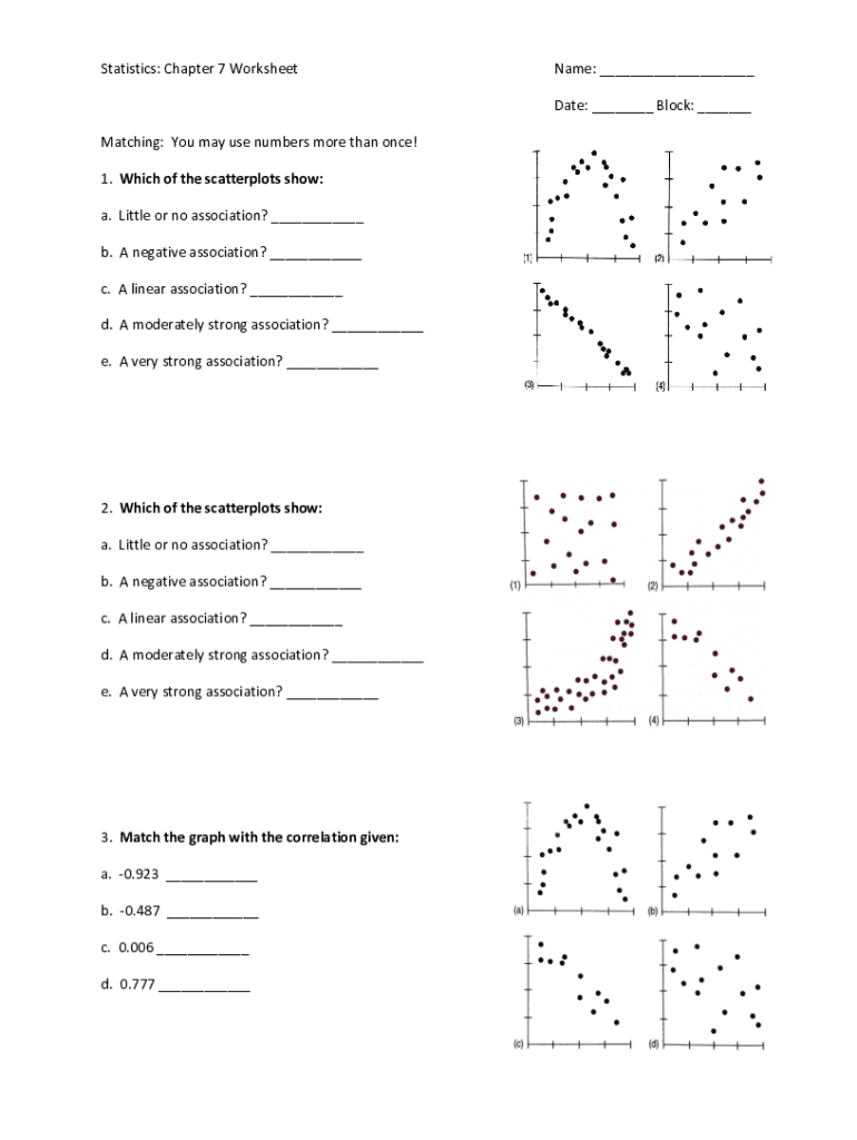 Fillable Online Chapter 7 Worksheet - Statistics Fax Email Print ...
