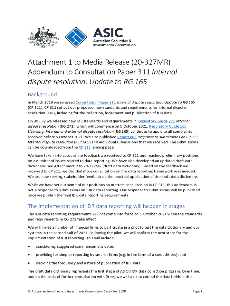 Fillable Online Attachment 1 to Media Release (20-327MR) Addendum to ...