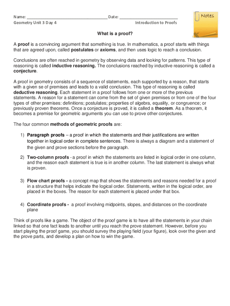 Fillable Online Algebraic Proofs Worksheet Pdf Fax Email Print - pdfFiller