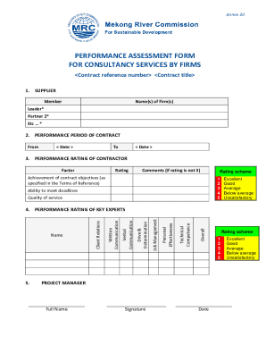 Fillable Online Consultant Performance Assessment Form Fax Email Print ...