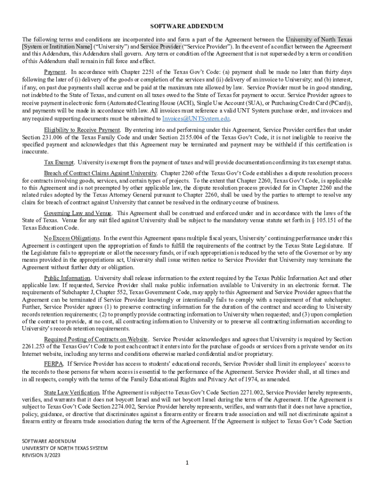 Fillable Online Standard Addendum to Agreement Fax Email Print - pdfFiller