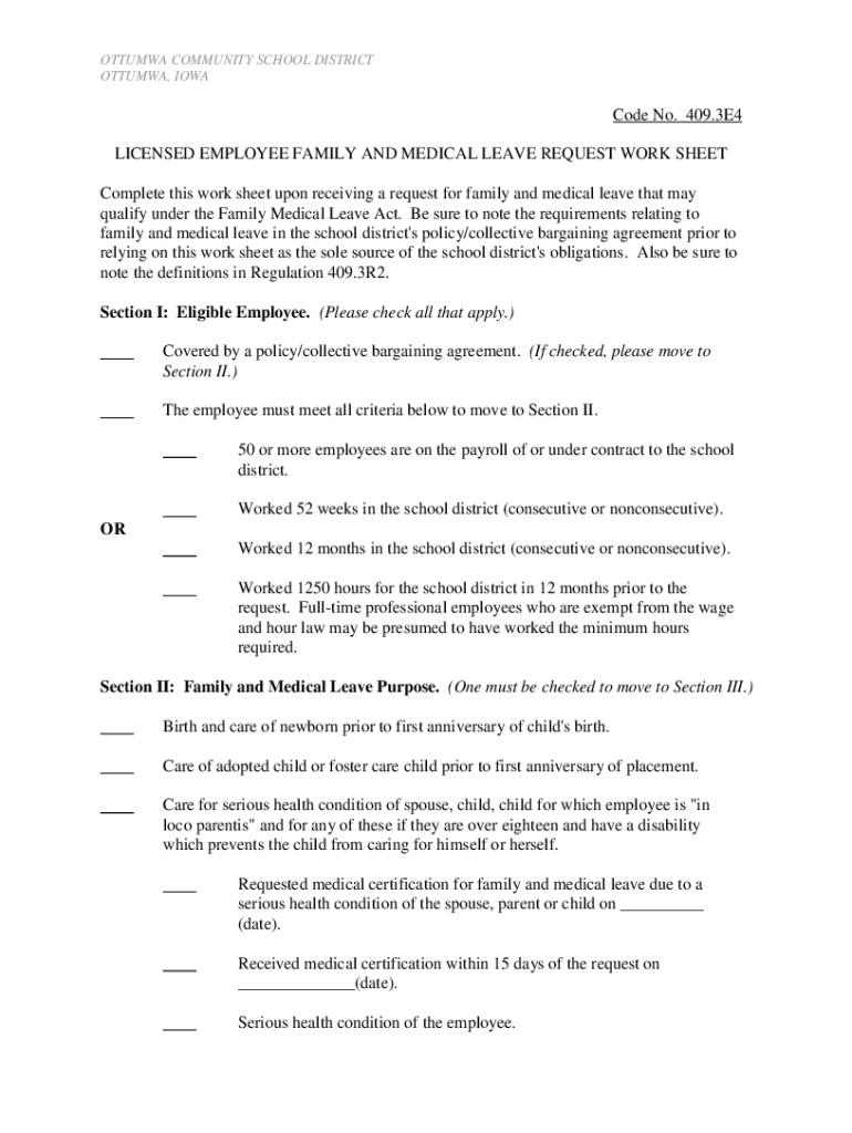 Fillable Online Complete this work sheet upon receiving a request for ...
