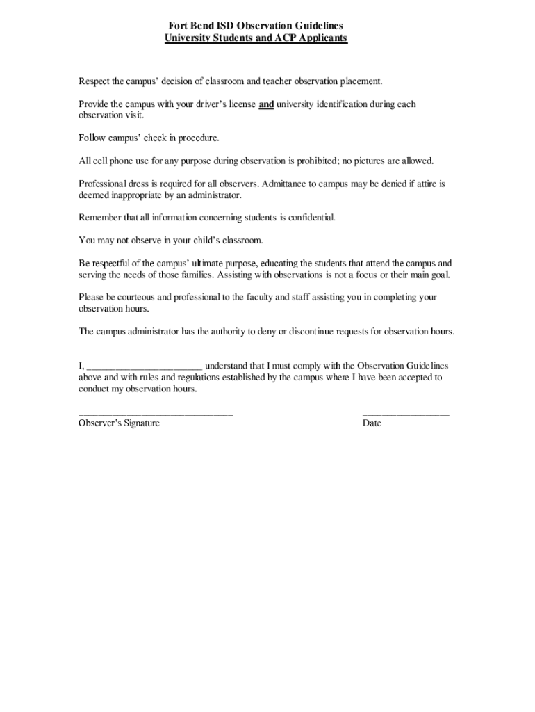 Fillable Online Human Resources / Student Observation Hours Fax Email ...