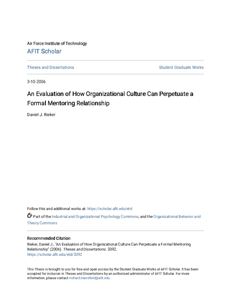 Fillable Online "An Evaluation of How Organizational Culture Can ... Fax Email Print - pdfFiller