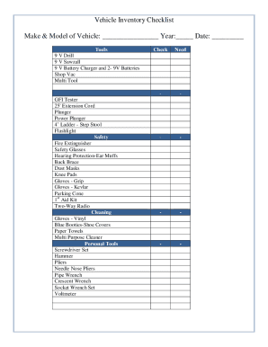 Fillable Online Vehicle inventory template: Fill out & sign online Fax ...