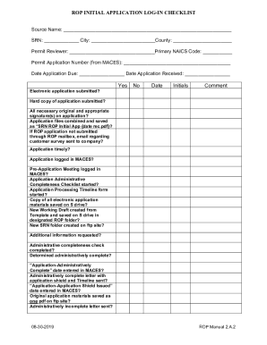 Fillable Online ROP RENEWAL APPLICATION LOG and ADMINISTRATIVE ...