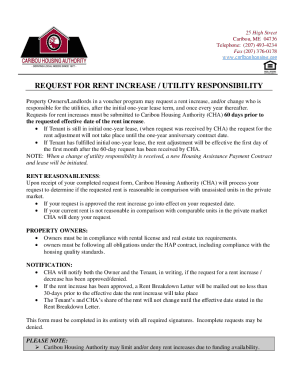 Fillable Online request-for-rent-increase-utility-change. ... Fax Email Print - pdfFiller