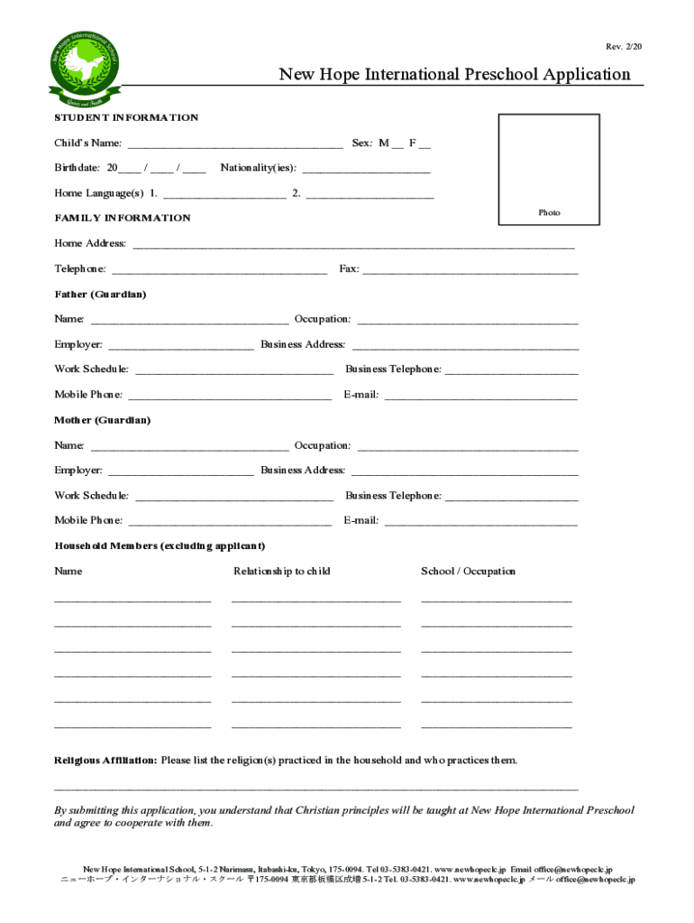 Fillable Online Kinder English Application Form Fax Email Print - pdfFiller