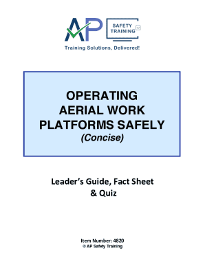 Fillable Online MOBILE ELEVATING WORK PLATFORMS: Safe Use and ... Fax ...