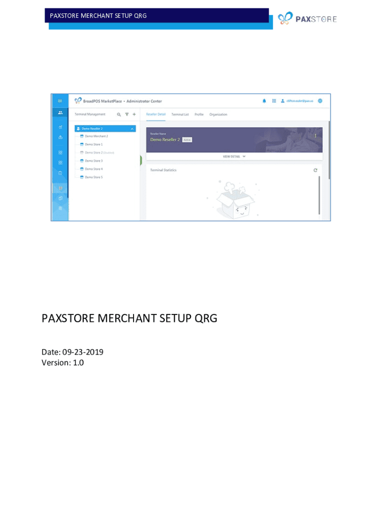 Fillable Online PAXSTORE MERCHANT SETUP QRG Fax Email Print - pdfFiller