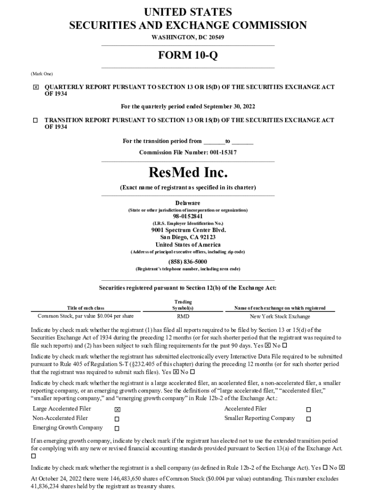 Fillable Online ResMed Inc. Fax Email Print - pdfFiller