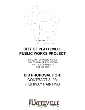 Fillable Online PUBLIC WORKS PROJECT BID PROPOSAL FOR: CONTRACT 8 ...