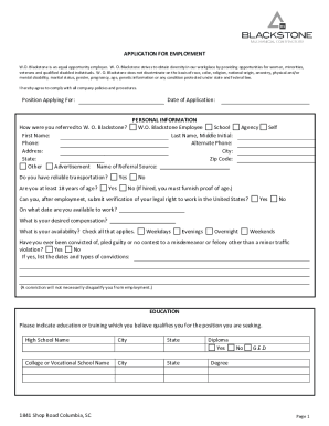 Fillable Online WO Blackstone Application Fax Email Print - pdfFiller