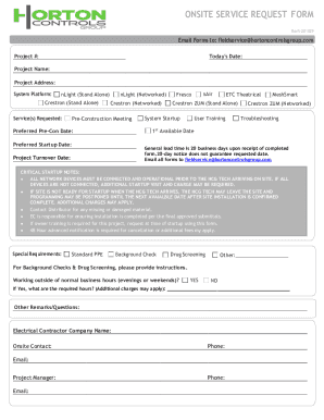 Fillable Online ONSITE SERVICE REQUEST FORM Fax Email Print - pdfFiller