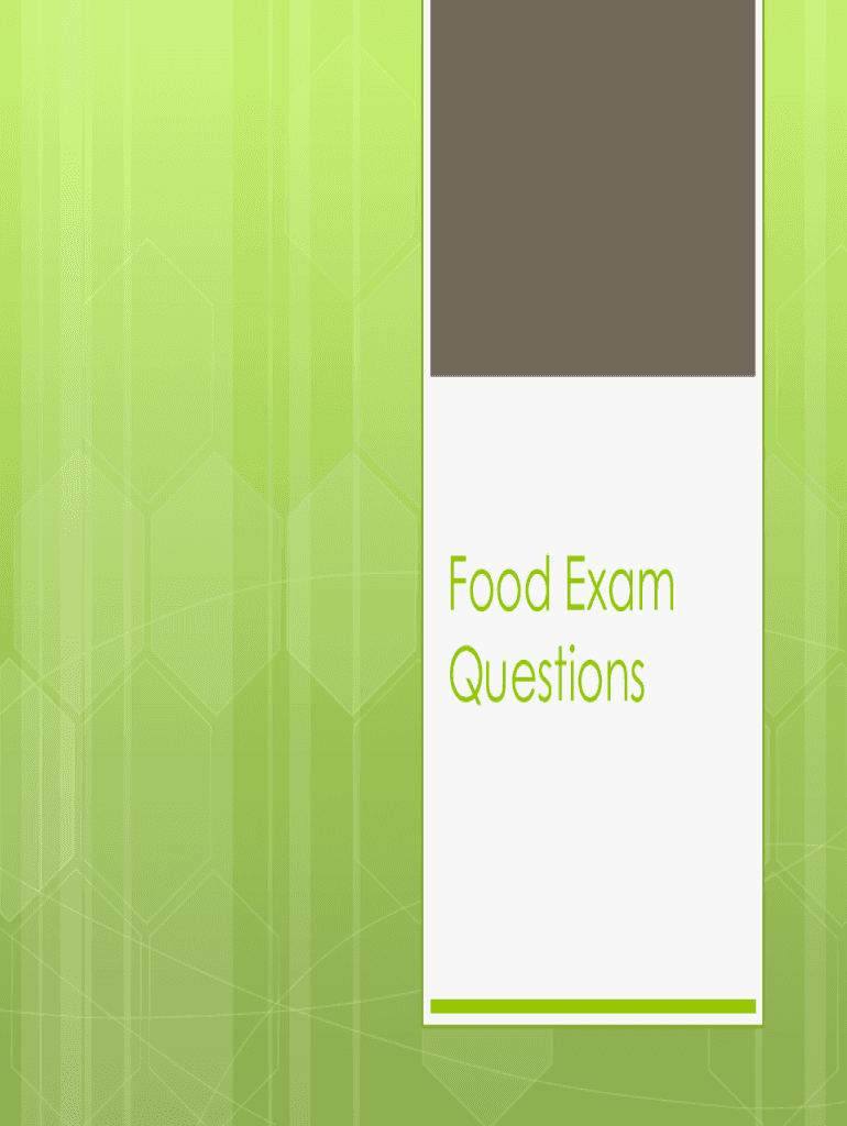 Fillable Online Food Exam Questions Fax Email Print - pdfFiller