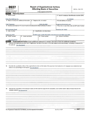 Fillable Online STATEMENT ATTACHED TO FORM 8937 Part II, Line 14 Fax ...