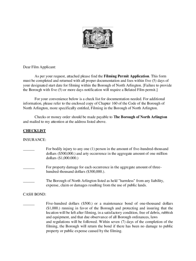 Fillable Online As per your request, attached please find the Filming ...