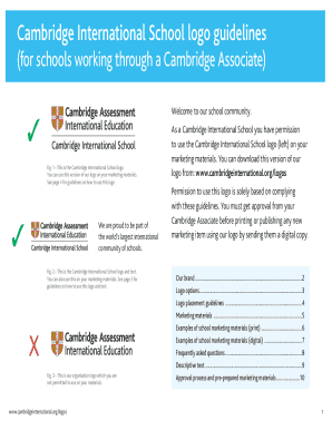 Fillable Online Cambridge International School logo guidelines. For ...