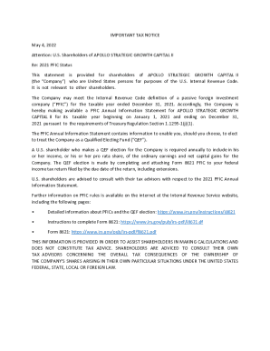 Fillable Online Apollo Strategic Growth Capital II 2021 PFIC Annual ...