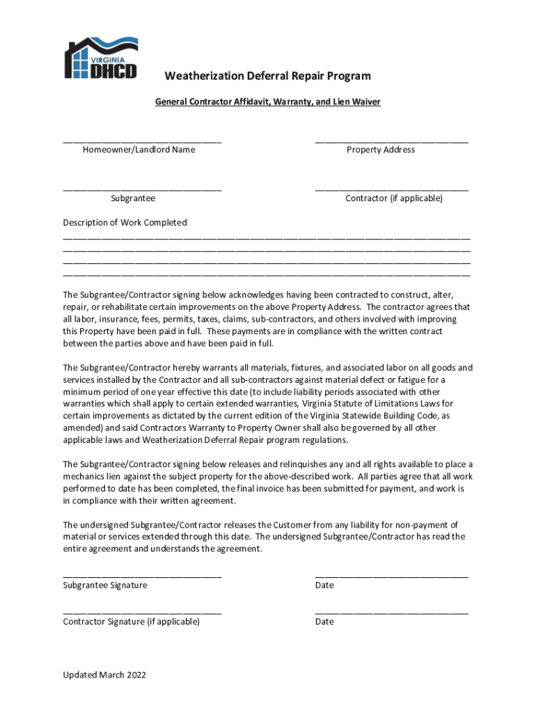 Fillable Online dhcd virginia Disaster Recovery (CDBG-DR) Owner ...