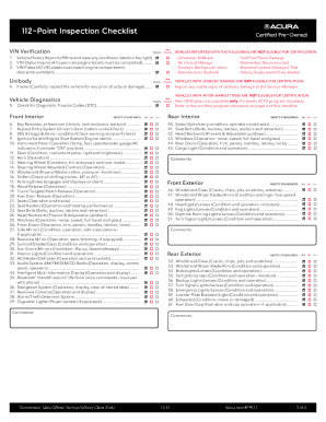 Fillable Online Blue Certified Vehicle Inspection Checklist PDF Fax ...
