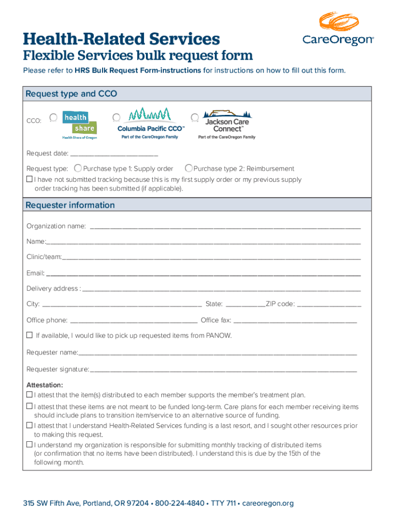 Fillable Online Health Related Services Request Form Fax Email Print - pdfFiller