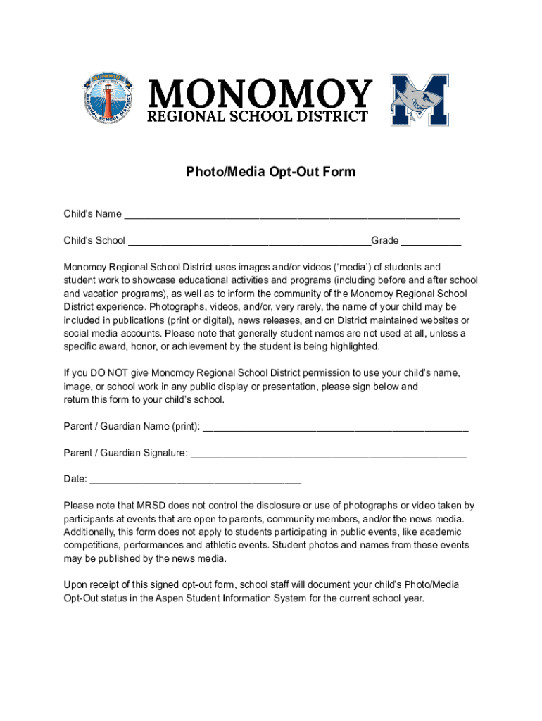 Fillable Online Photo/Media Opt-Out Form Fax Email Print - pdfFiller