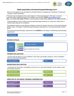 Fillable Online Adult structured psychotherapy form Fax Email Print ...