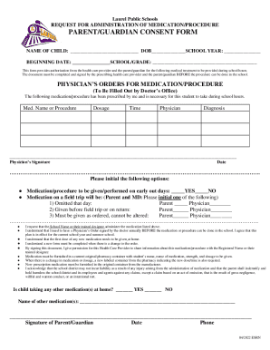 Fillable Online (check here) for permission to give medications ...