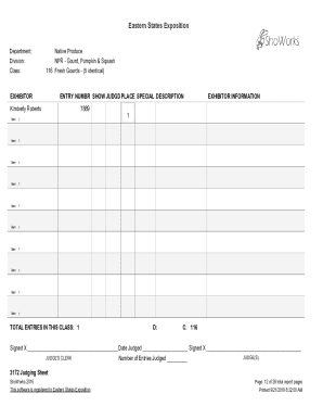 Fillable Online 3172 Judging Sheet Fax Email Print - pdfFiller