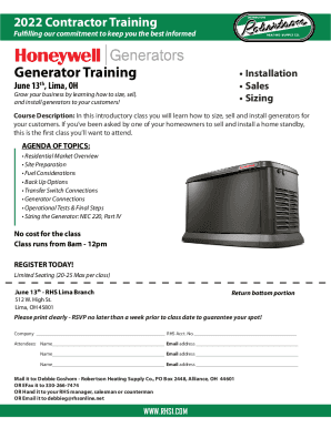 Fillable Online Generator Training Fax Email Print - pdfFiller