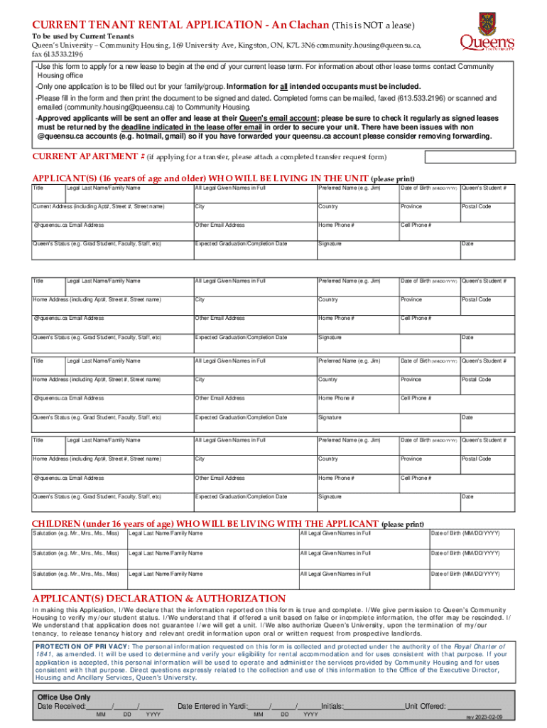 Fillable Online Transfer Request FormQueen's Community Housing Fax ...