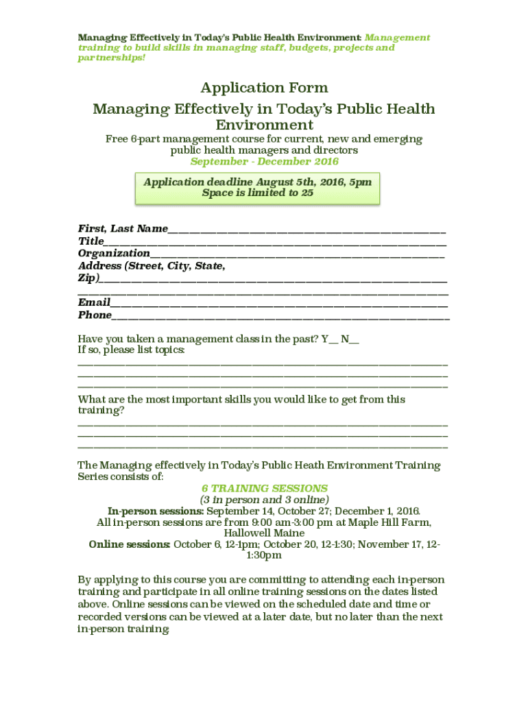 Fillable Online Developing a management and finance training for future ... Fax Email Print ...