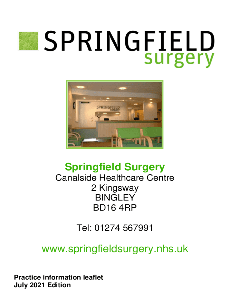 Fillable Online complaintsGP Medical Practice, Doctors in Bingley and ...