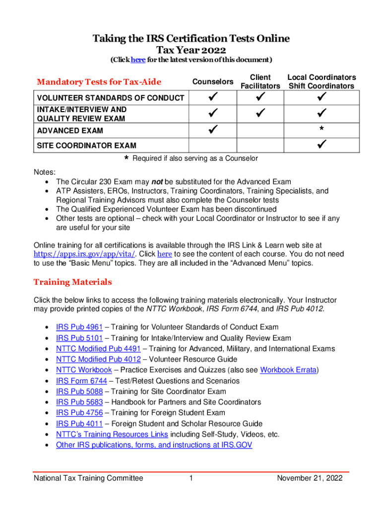 Fillable Online Taking the IRS Tests Online. Taking the IRS Tests ...