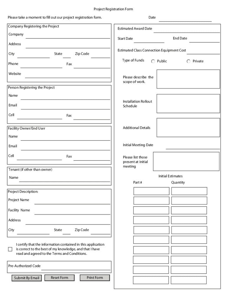 Fillable Online Please take a moment to fill out our project ...