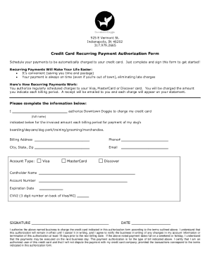 Fillable Online Recurring payment authorization form pdf Fax Email Print - pdfFiller