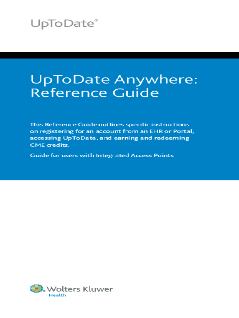 Fillable Online UpToDate Anywhere: Quick Start and Reference Guide Fax Email Print - pdfFiller